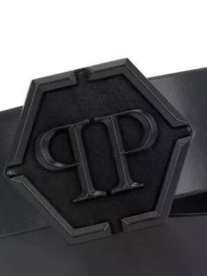 Philipp Plein Leather Belt With Hexagon Detail