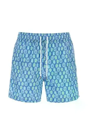 Fedeli Printed Swimming Shorts - Blue