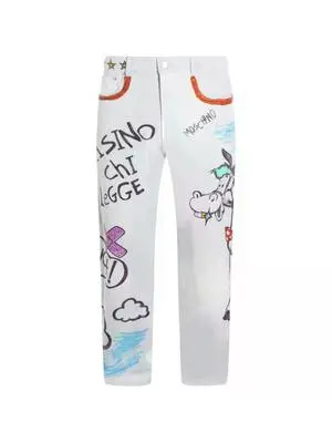 Moschino Graphic Print Straight Leg Jeans
