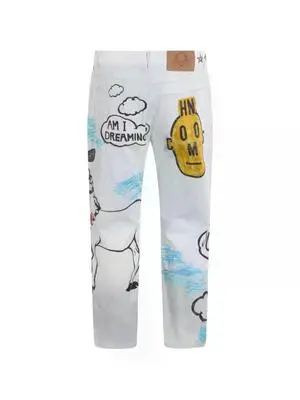 Moschino Graphic Print Straight Leg Jeans