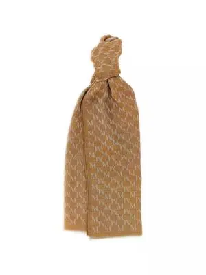 Max Mara Monogram-pattern Stole - Brown