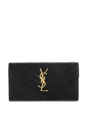 Saint Laurent Cassandre Wallet - Black