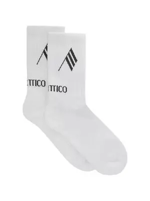 Attico Logo Cotton Socks - White