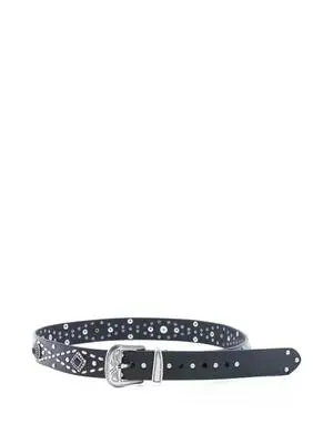 GOLDEN GOOSE Studded Buckle Belt - Black