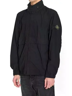 Stone Island Zip-up Jacket With Logo Patch