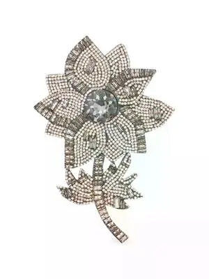 Essentiel Antwerp Flower Rhinestone Brooch - Grey