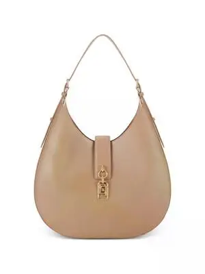Elisabetta Franchi Logo-charm Shoulder Bag - Neutrals