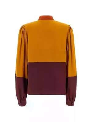 Saint Laurent Colourblock High-neck Blouse