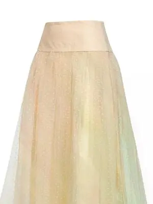 Zimmermann Gathered Flared Midi Skirt