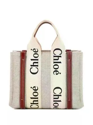 Chloé Woody Canvas Small Tote Bag - Neutrals