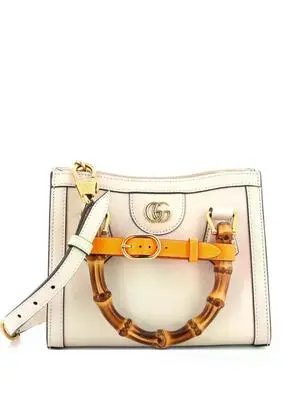 Gucci Diana Mini Bamboo Handle Tote - White