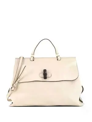 Gucci Bamboo Daily Top Handle Large Satchel - Neutrals