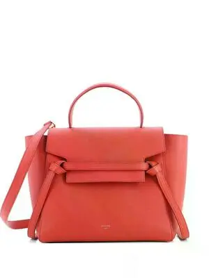 Celine Leather Micro Satchel Belt Bag - Red
