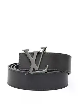 LOUIS VUITTON 2017 Leather Initiales Belt - Black