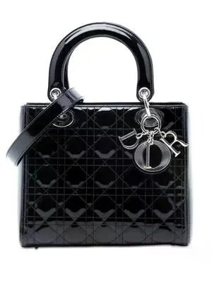 DIOR 2016 Medium Patent Cannage Lady Dior Satchel