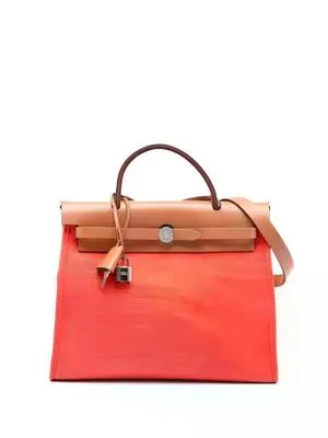 Hermès 2014 Toile Herbag Zip 31 Satchel - Orange