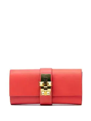 Hermès 2017 Tadelakt Medor 23 Clutch - Red