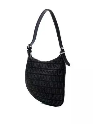 Fendi 2000-2010 Zucchino Canvas Oyster Shoulder Bag