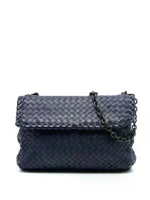 Bottega Veneta 2012-2025 Medium Nappa Intrecciato Olimpia Shoulder Bag - Blue