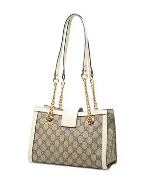Gucci Small Gg Supreme Padlock Tote Bag - Brown