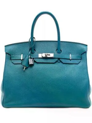 Hermès 2001-2002 Clemence Birkin Retourne 35 Handbag - Blue