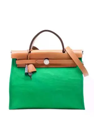 Hermès 2014 Toile Herbag Zip 31 Satchel - Green