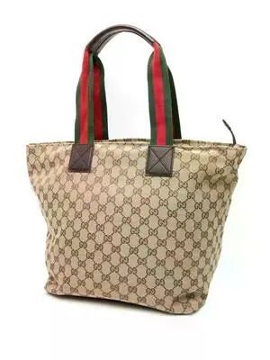 Gucci Gg Canvas Web Tote Bag