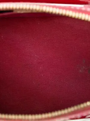LOUIS VUITTON 2012 Monogram Vernis Rayures Alma Bb Satchel - Red