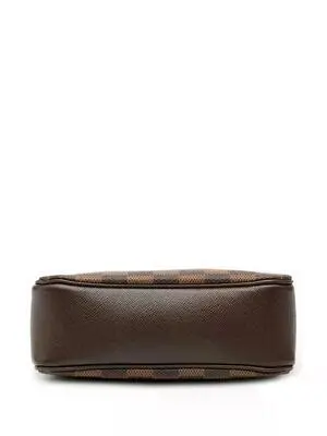 LOUIS VUITTON 2003 Damier Ebene Trousse Pochette Handbag - Brown