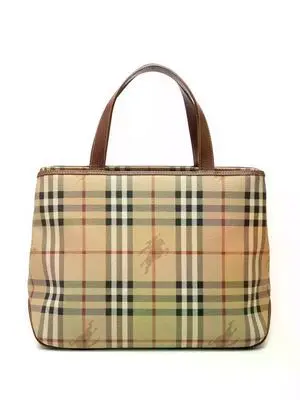 Burberry 2000-2017 Haymarket Check Tote Bag - Brown