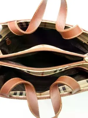 Burberry 2000-2017 Haymarket Check Tote Bag - Brown