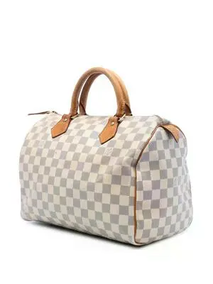 LOUIS VUITTON 2012 Damier Azur Speedy 30 Boston Bag - White