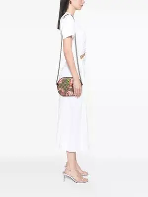 Gucci Mini Gg Supreme Blooms Chain Crossbody Bag - Brown