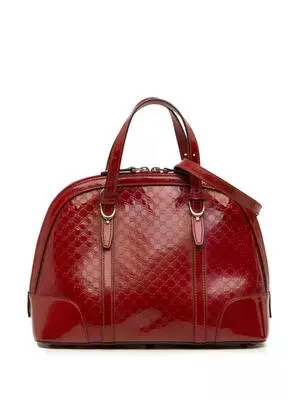 Gucci 2016-2025 Medium Microguccissima Patent Nice Dome Satchel - Red