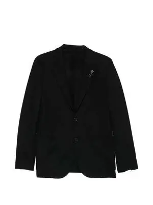 LARDINI Logo-pin Blazer - Black