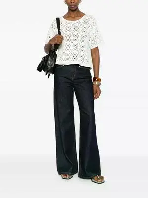 Eric Bompard Openwork Crochet Blouse