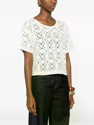Eric Bompard Openwork Crochet Blouse