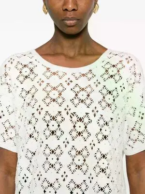Eric Bompard Openwork Crochet Blouse