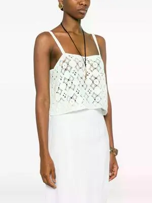 Eric Bompard Crochet Openwork Tank Top