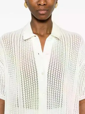 Eric Bompard Crochet Polo Shirt - Neutrals