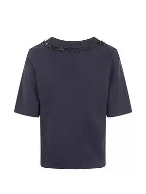 Seventy Embellished Neck T-shirt - Blue