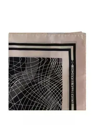 Elisabetta Franchi Silk Foulard Scarf With Abstract Print - Black