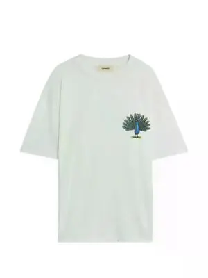 A PAPER KID Peacock Jersey T-shirt - White