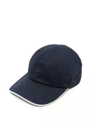 Eleventy Contrast-trimmed Cap - Blue