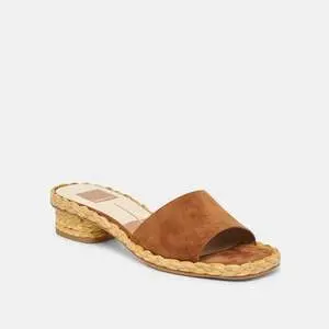 DOLCEVITA Dixi Wide Suede Sandals - Brown Suede