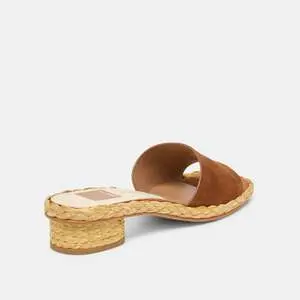 DOLCEVITA Dixi Wide Suede Sandals - Brown Suede