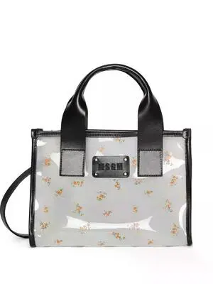 MSGM Floral Print Tote Bag - White