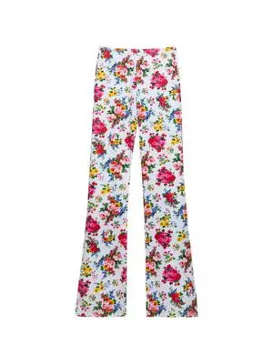 MSGM Floral Trousers - White