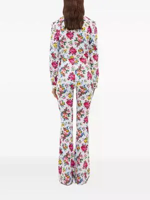 MSGM Floral Flared Trousers - White