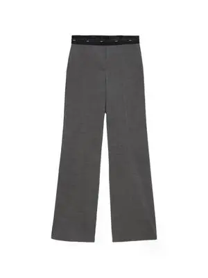 MSGM Wide-leg Waistband Trousers - Grey